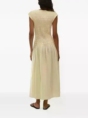 Faithfull The Brand Carmen Shirred V-neck Dress