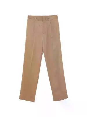 LARDINI Pleated Straight-leg Trousers - Neutrals