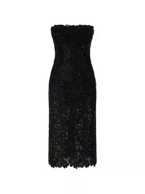 Ermanno Scervino Crystal-embellished Lace-knit Midi Dress