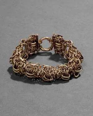 Alexis Bittar Vintage 1980s 14k Fill Link Bracelet - Gold
