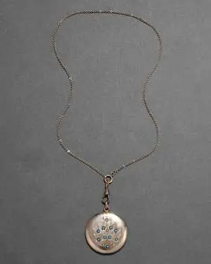 Alexis Bittar 14k Fill Locket Pendant Necklace With Turquoise And Pearls - Gold
