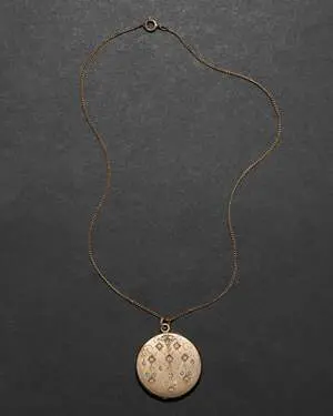Alexis Bittar Victorian 14k Fill Locket Pendant Necklace With Hand-etched Details And Paste Crystals - Gold