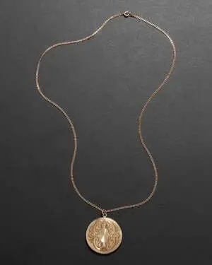 Alexis Bittar Antique 14k Fill Hand-etched Locket Pendant Necklace - Gold