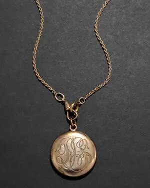 Alexis Bittar Antique Victorian 14k Fill Botanical Locket Pendant Necklace - Gold