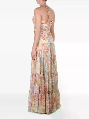 Ralph Lauren Floral-print Ruffled Dress - Blue