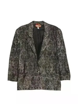 Roberto Cavalli 1980s Damask-print Blazer - Grey