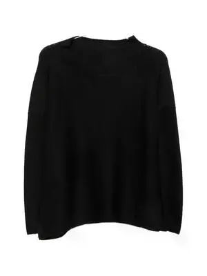 DANIELA GREGIS Fine-knit Drop-shoulder Knit - Black