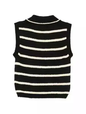 Altuzarra Striped Sleeveless Polo Top - Black