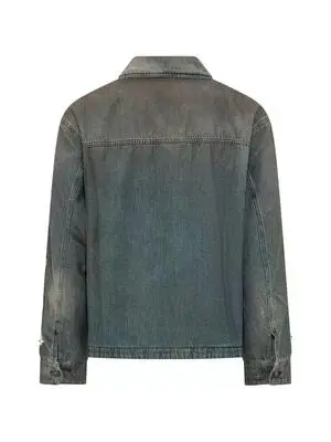 Amiri Bones Leather-patch Denim Jacket