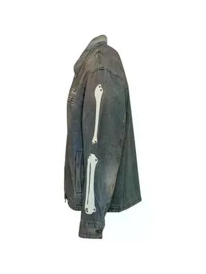 Amiri Bones Leather-patch Denim Jacket