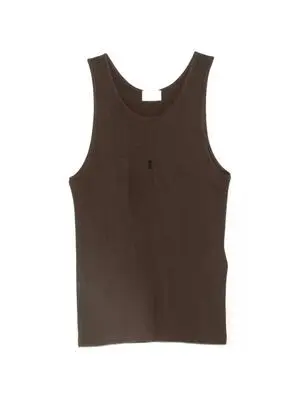 Saint Laurent Ribbed-knit Tank Top - Brown