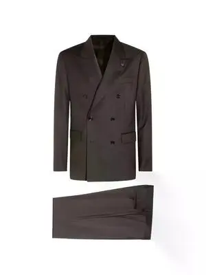 LARDINI Double-breasted Suit - Brown