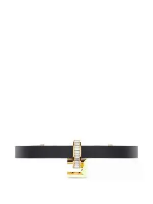 Elisabetta Franchi Jeweled Logo Choker Necklace - Gold
