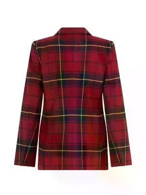 Ralph Lauren Plaid Double-breasted Blazer - Red