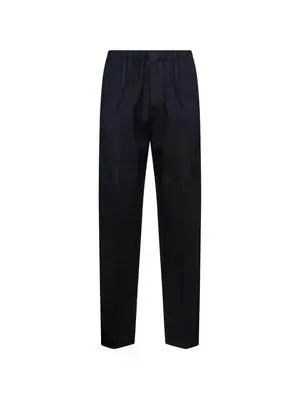 LARDINI Elasticated-waistboard Pressed-crease Trousers - Blue
