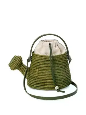 Loewe Raffia And Calfskin Watering Can Bag