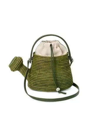 Loewe Raffia And Calfskin Watering Can Bag