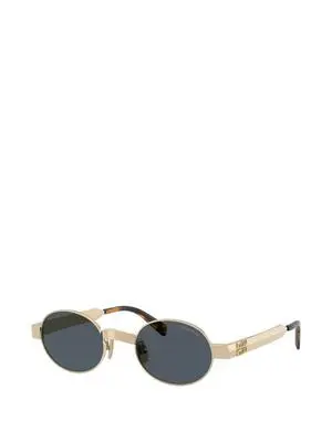 Miu Miu Oval-frame Sunglasses - Gold