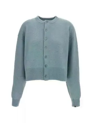 Extreme Cashmere Crew-neck Button-up Cardigan - Blue