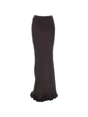 Andamane Ruched Floor-length Maxi Skirt - Red