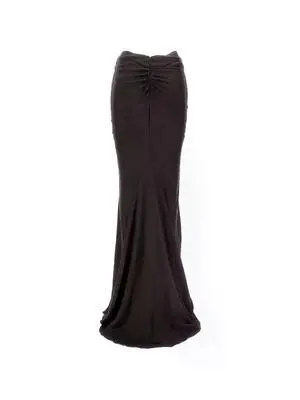 Andamane Ruched Floor-length Maxi Skirt