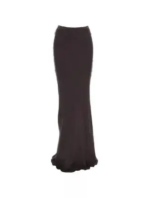 Andamane Ruched Floor-length Maxi Skirt - Red