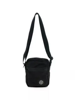 Stone Island 9200015 Coated Nylon Metal In Econyl® Crossbody Bag - Black