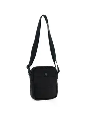 Stone Island Logo Patch Cross Body Messenger Bag - Black