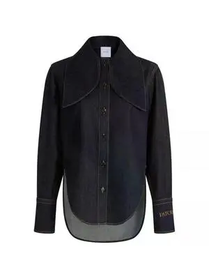 PATOU Bow-collar Denim Shirt - Blue