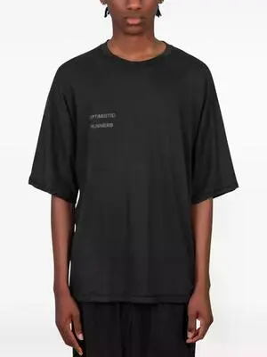 OPTIMISTIC RUNNERS Logo-print T-shirt - Black