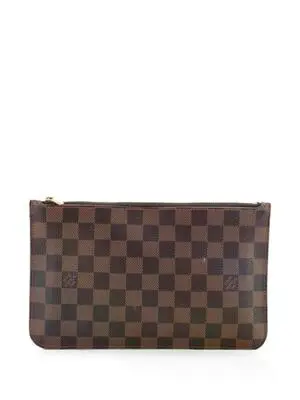 LOUIS VUITTON Neverfull Pochette Damier Large Pouch - Brown