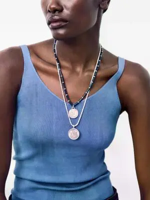ZAMANI JEWELRY Tone Sterling Coin Pendant Necklace - Silver