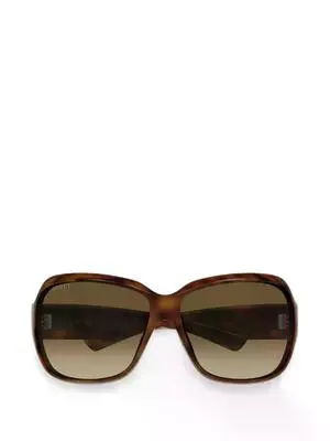 Gucci Tortoiseshell-effect Geometric-frame Sunglasses - Brown