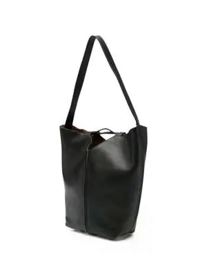 Hereu Riba Leather Bucket Bag - Black