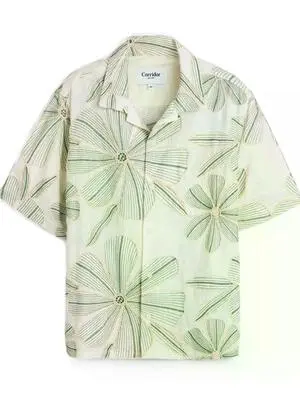 CORRIDOR Floral-embroidered Linen Shirt