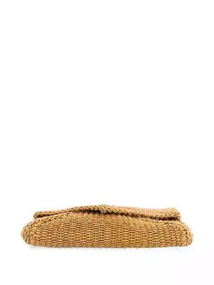 Saint Laurent Cassandre Envelope Raffia Large Clutch Bag
