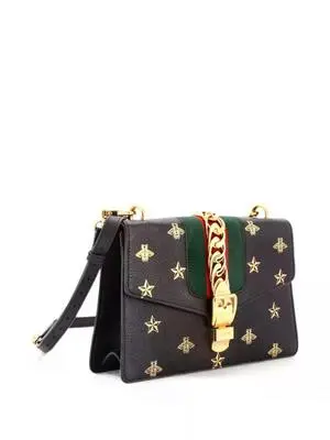 Gucci Sylvie Printed Leather Small Shoulder Bag