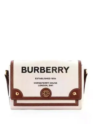 Burberry Note Canvas With Leather Medium Crossbody Bag