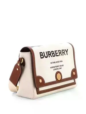 Burberry Note Canvas With Leather Medium Crossbody Bag