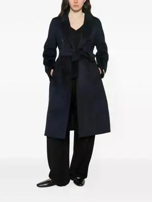Marella Double-breasted Belted Coat - Blue