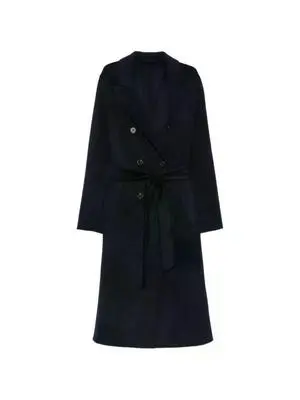 Marella Double-breasted Belted Coat - Blue