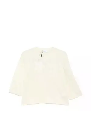Marella Mlsradura Cable-knit Short-sleeve Sweater - Neutrals