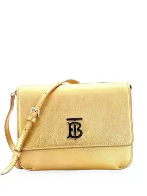 Burberry Tb Wallet On Strap Leather Crossbody Bag - Gold