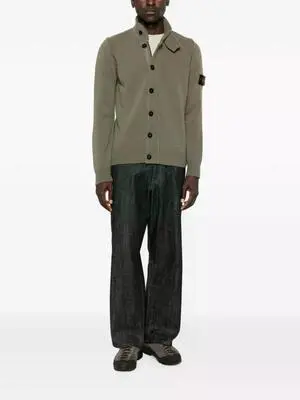 Stone Island Logo Patch Button-up Cardigan