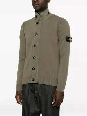 Stone Island Logo Patch Button-up Cardigan