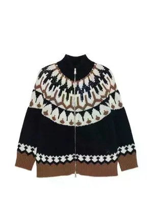 ERMANNO FIRENZE Sequin-embellished Jacquard-knit Cardigan - Blue