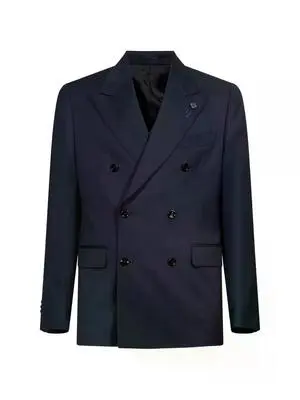 LARDINI Peaked-lapel Double-breasted Suit - Blue