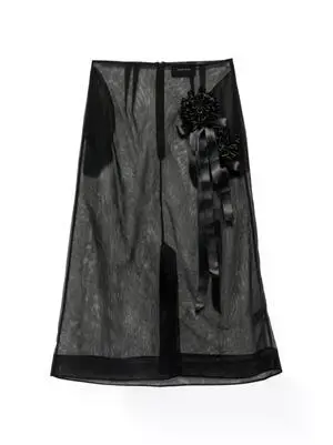 Simone Rocha Ribbon Rosette Ripple Skirt - Black