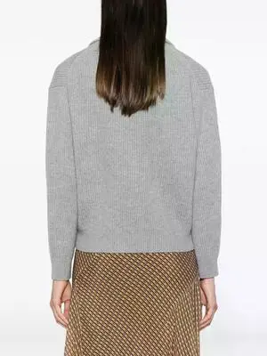 FORTE_FORTE Ribbed-knit Shawl-collar Cardigan