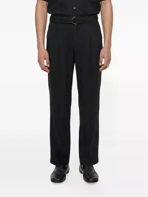 Simkhai Elvis Belted Pleated Tailored Trousers - Black